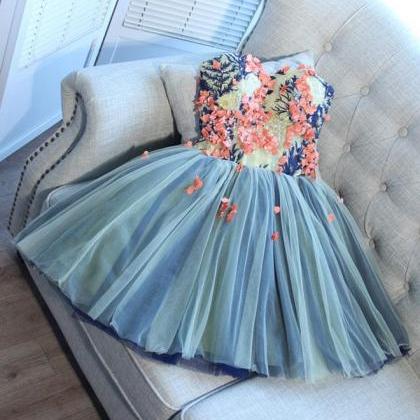 Charming Tulle A Line Sweetheart Neck Short Prom Dress,homecoming ...