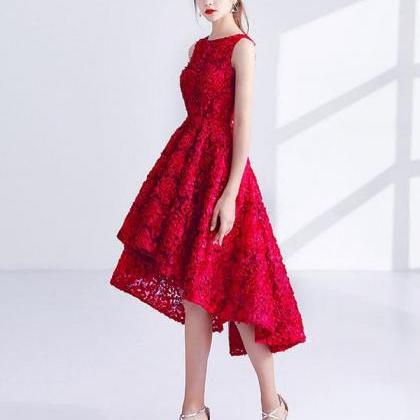 Cute A Line Red High Low Prom Dress,homecoming Dress on Luulla