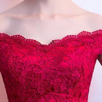 Lovely Red Off Shoulder Tulle High Low Party Dress, Red Homecoming ...