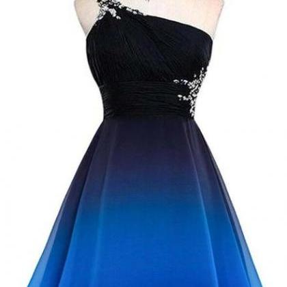 Lovely Blue Gradient Knee Length Party Dress, Blue Homecoming Dress on ...