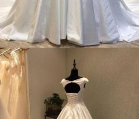 Simple Elegant Satin Wedding Dress,corset Keyhole Back Wedding Dresses ...