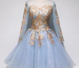 Lovely Light Blue Knee Length Party Dress, Short Prom Dress on Luulla
