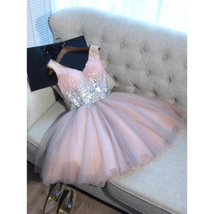 Pink Homecoming Dress, Homecoming Dress 2019, Backless Homecoming Dress ...