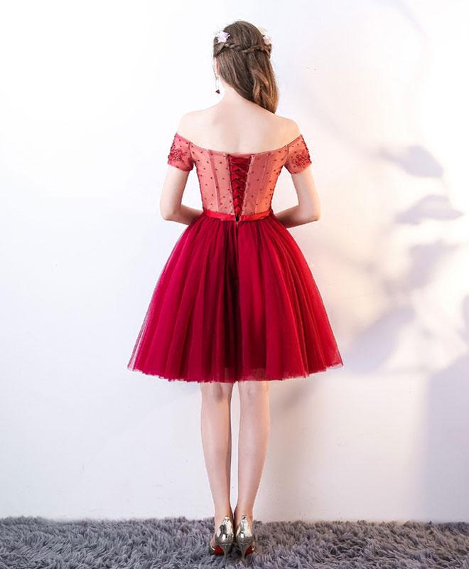 Cute Tulle Lace Off Shoulder Short Prom Dress,homecoming Dress on Luulla