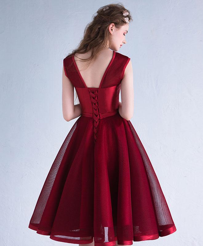 Burgundy A Line Short Prom Dress,burgundy Evening Dress on Luulla