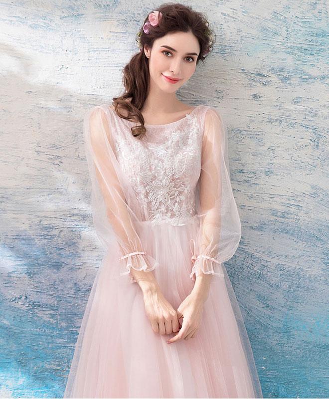 Simple Pink Tulle Lace Short Prom Dress,pink Evening Dress on Luulla