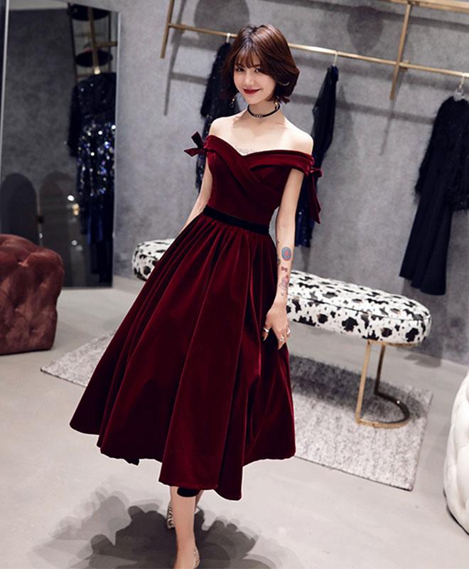 Burgundy Short Prom Dress,burgundy Evening Dress on Luulla