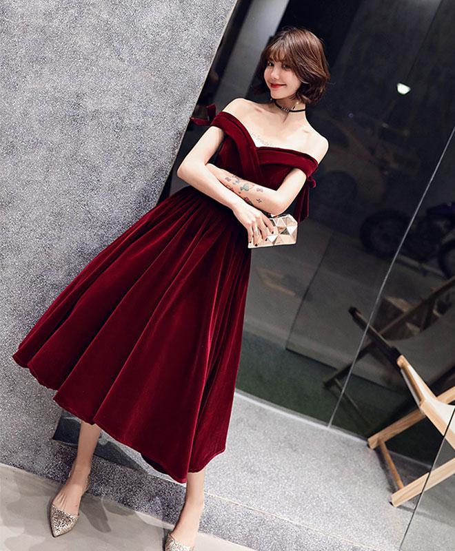Burgundy Short Prom Dress,burgundy Evening Dress on Luulla