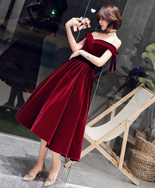 Burgundy Short Prom Dress,burgundy Evening Dress on Luulla
