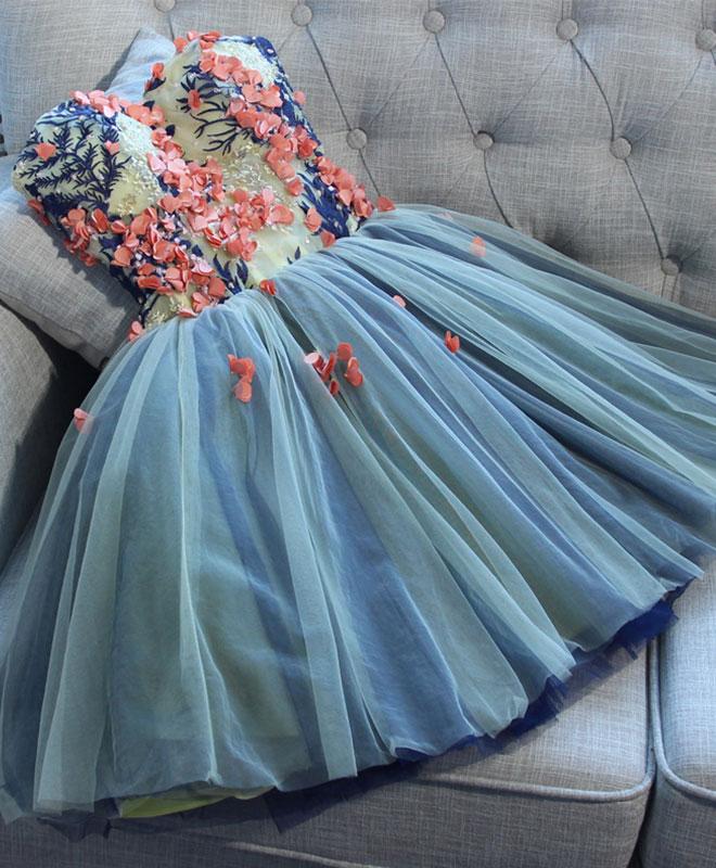 Charming Tulle A Line Sweetheart Neck Short Prom Dress,homecoming ...