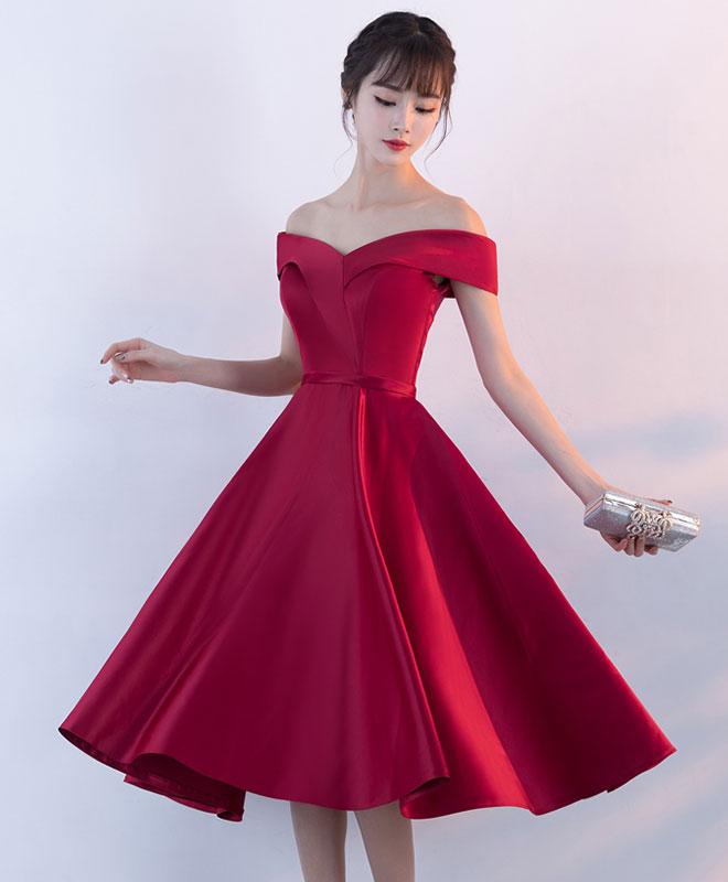 Burgundy V Neck Short Prom Dress,homecoming Dress on Luulla