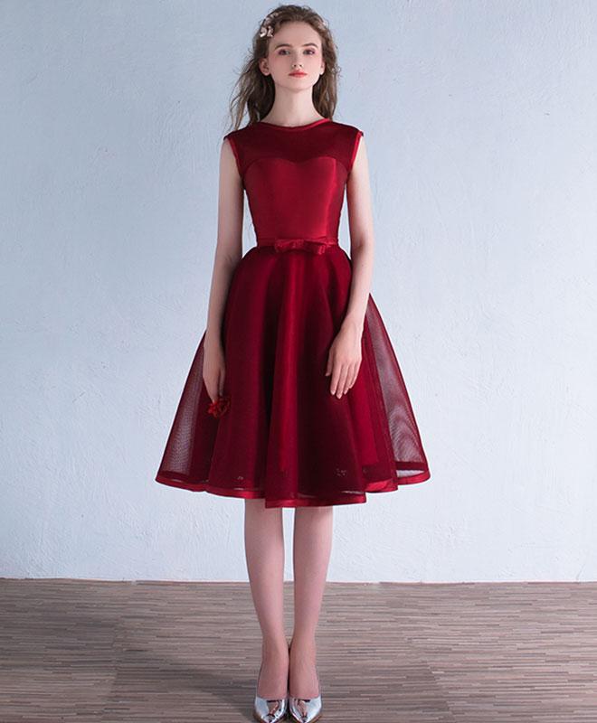 Burgundy A Line Short Prom Dress,burgundy Evening Dress on Luulla