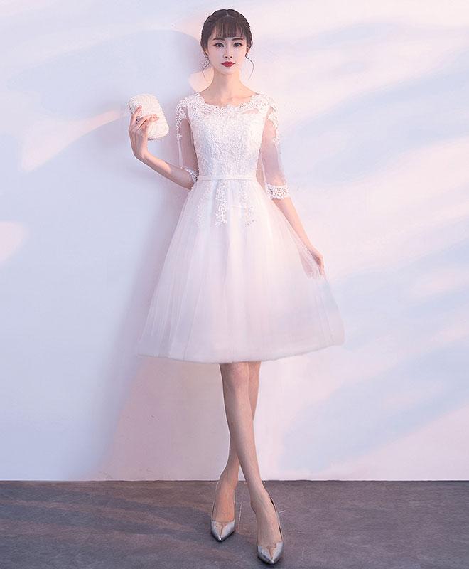 White Tulle Lace Short Prom Dresswhite Tulle Homecoming Dress On Luulla
