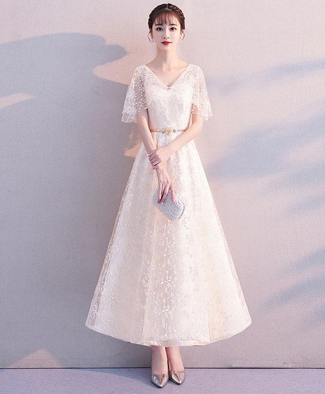 Beige Tulle Lace Prom Dress,tulle Lace Bridesmaid Dress on Luulla