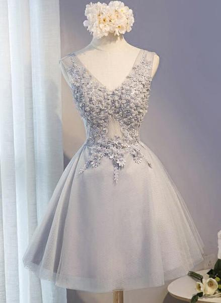 Grey Tulle Homecoming Dresses, Grey Short Party Dress , Formal Dresses ...